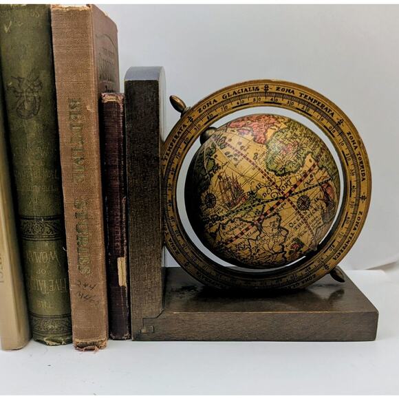 Unbranded | Accents | Old World Globe Bookend Made In Italy Wood Office ...